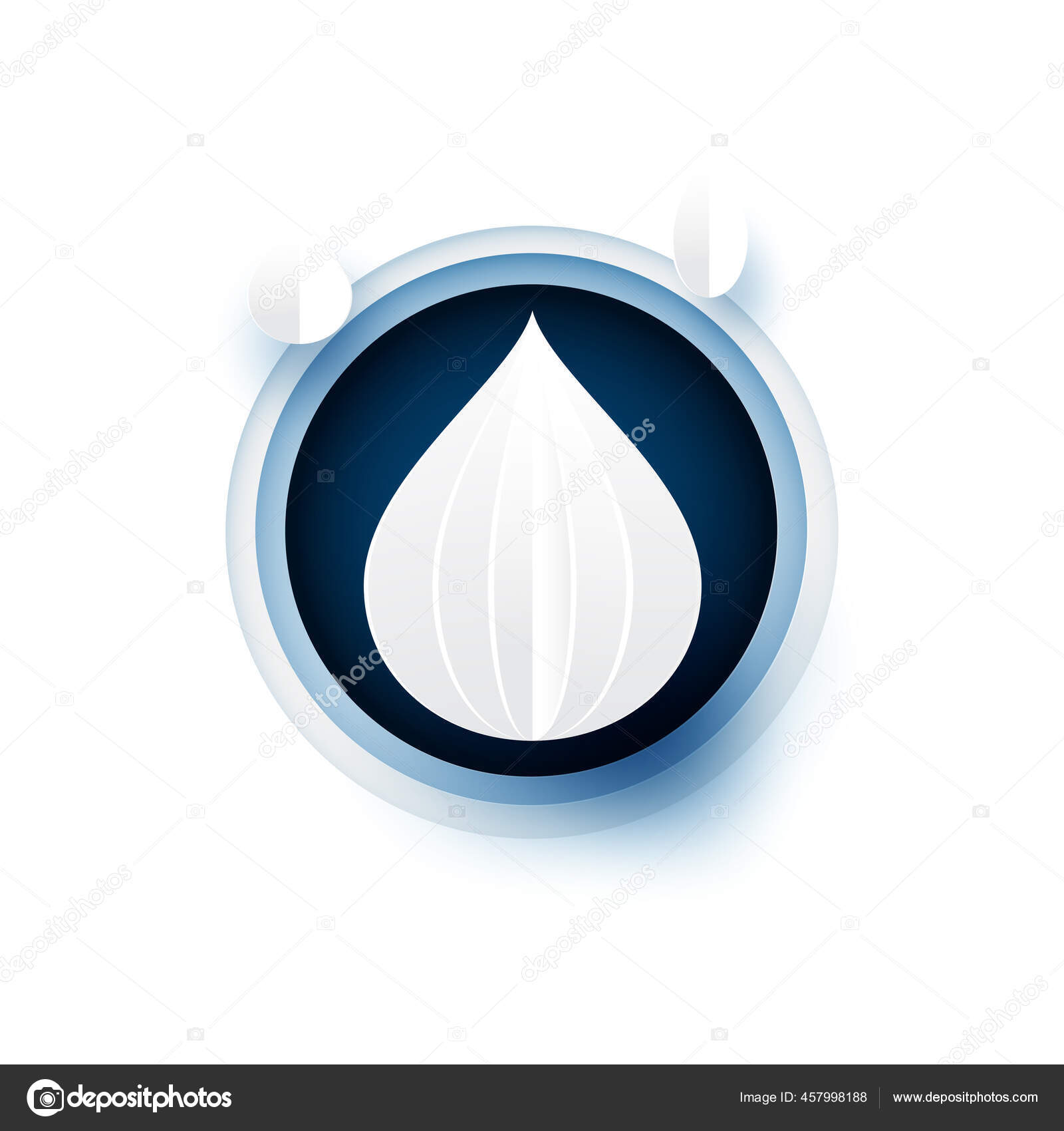 Water Drop Circle Paper Cut Concept World Water Day Paper Stock Vector ...