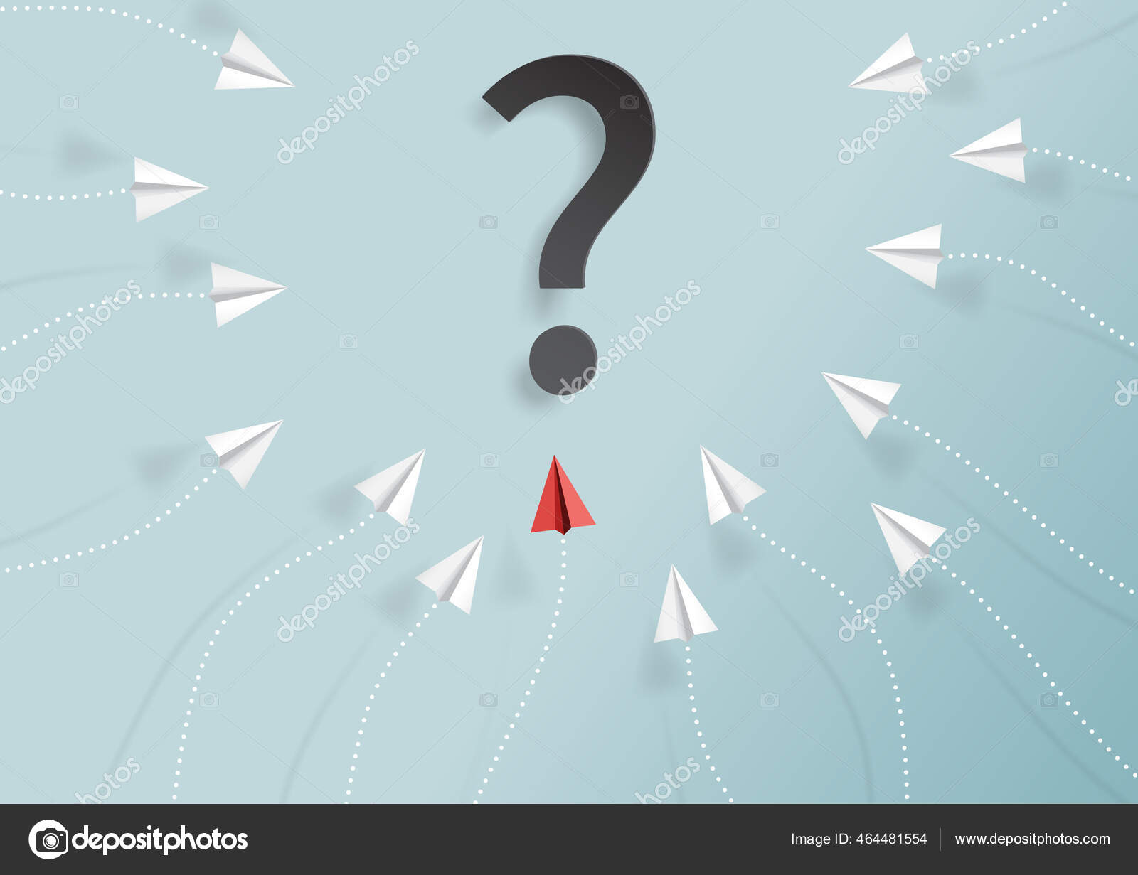 Paper Airplane Question Mark Paper Art Style Business Teamwork ...
