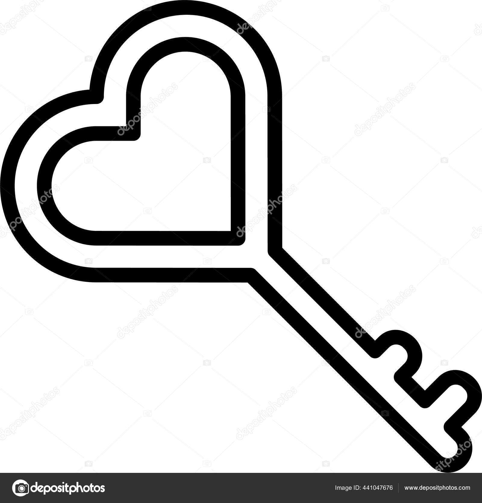 Heart Shaped Key Clipart