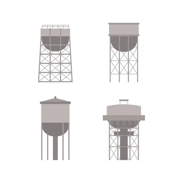 Water Tower Vector Water Tower Isolated On White Background Isometric
