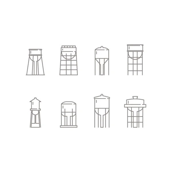 Cartoon Symbols Architectural Objects Water Tower Set Stock Vector by ...