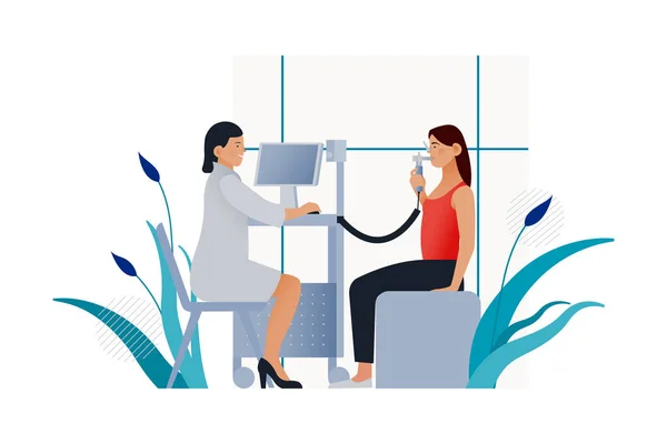 Spirometry Pulmonary Function Test Modern Flat Vector Illustration ...