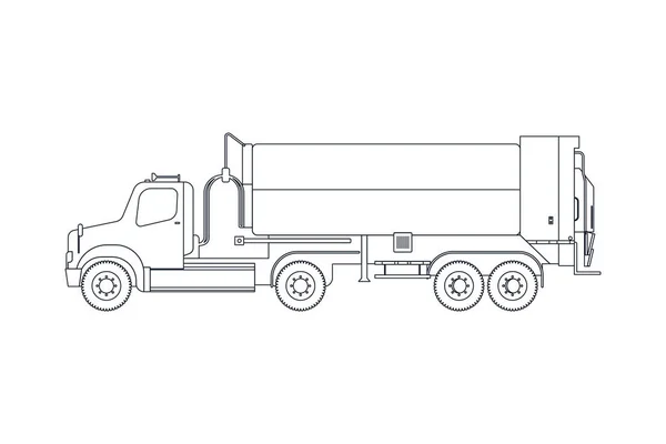 Garbage Truck Vehicle Line Modern Flat Style Vector Illustration Social ...