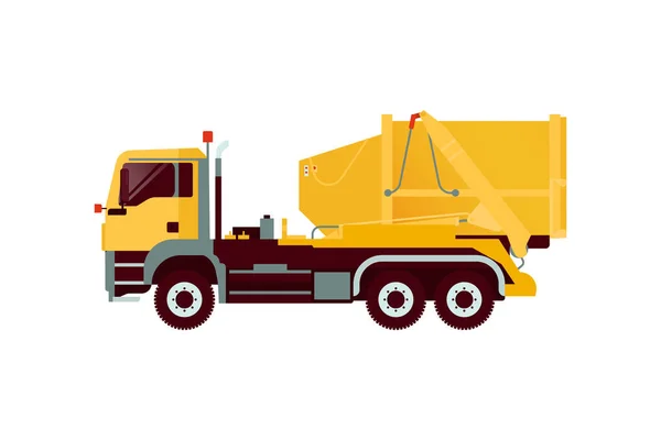 Garbage Truck Vehicle Line Modern Flat Style Vector Illustration Social ...