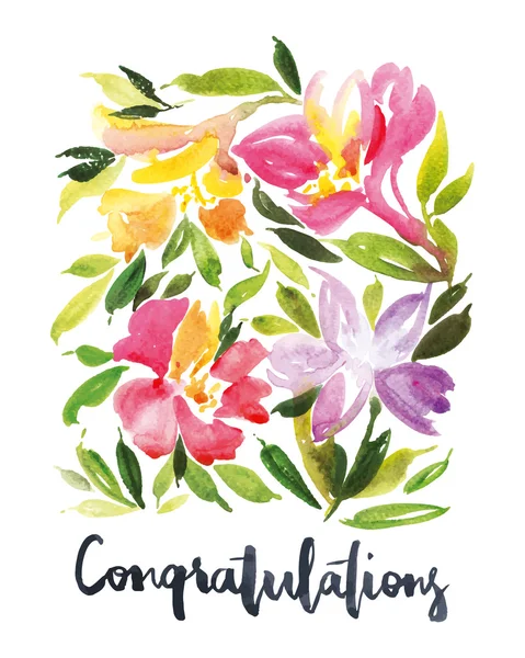 Congratulations. Abstract background. Watercolor. Stock Vector by ...