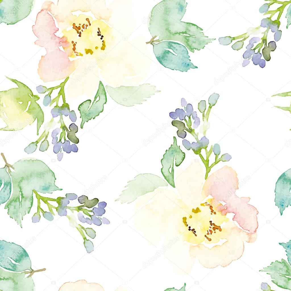 Watercolor flower pattern — Stock Vector © Karma15381 #76534073