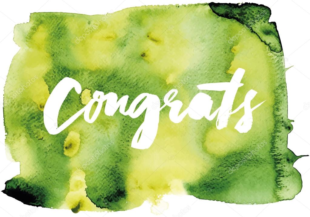 Congratulations. Abstract background. Watercolor. Stock Vector by ...