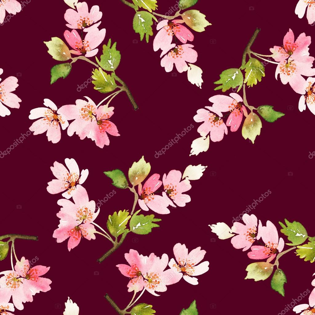 Seamless spring pattern. Watercolor painting. Stock Photo by ...