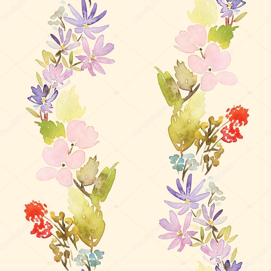 Seamless spring pattern. Watercolor painting. Stock Illustration by ...