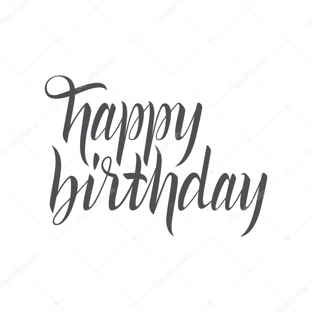 Happy birthday hand lettering handmade calligraphy Stock Vector by ...