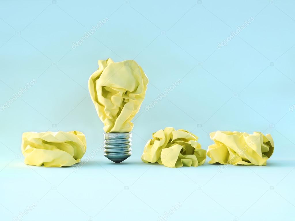 Light-bulb from crumpled paper Stock Photo by ©Saprykinandrey 66385459