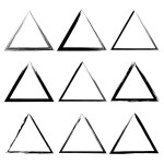 Vector set of grunge triangle brush strokes. Stock Vector Image by ...