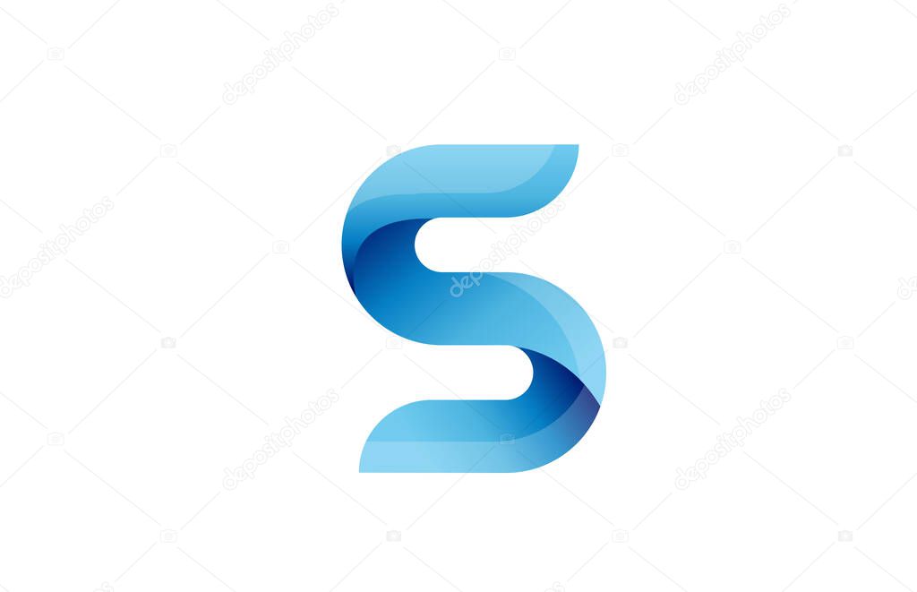 S creativo azul gradiente alfabeto letra logotipo para la marca y el ...