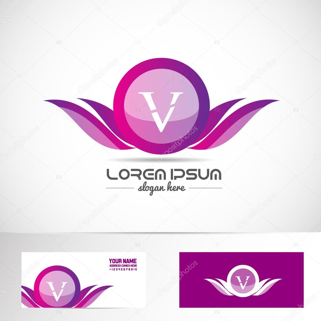 Letra V rosa alas púrpura logo 2023