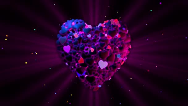 Purple heart made from blinking hearts — Stock Video © vjyarkus #98908252