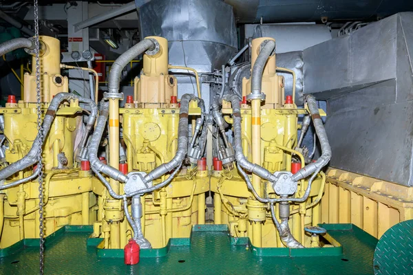 Marine engine. Diesel generator. Engine room interior. - Stock Image ...
