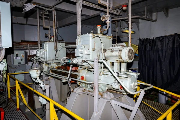 Steering gear. Rudder machine. Hydraulic pump. Marine engine. Steering ...