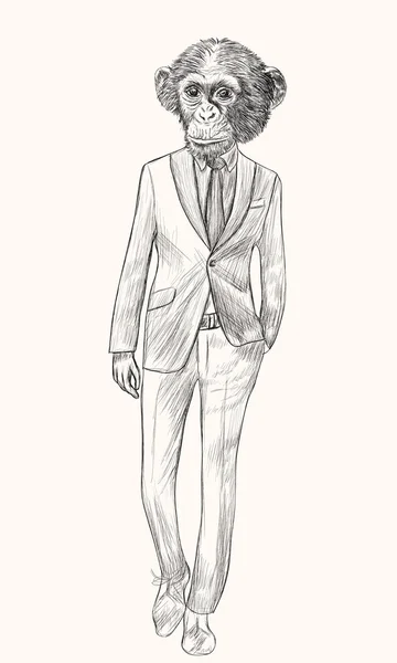 Mono con traje Imágenes Vectoriales, Gráfico Vectorial de Mono con ...
