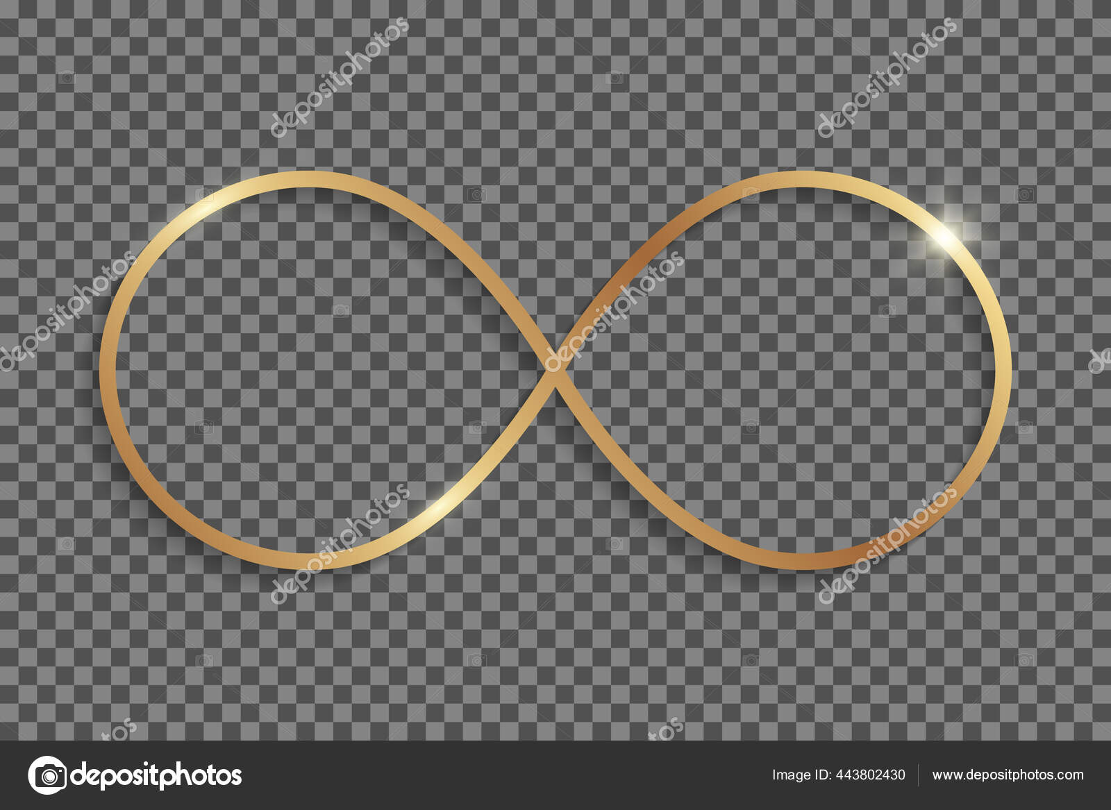 Símbolo Infinito Dorado Con Sombras Reflejos Aislados Sobre Fondo ...