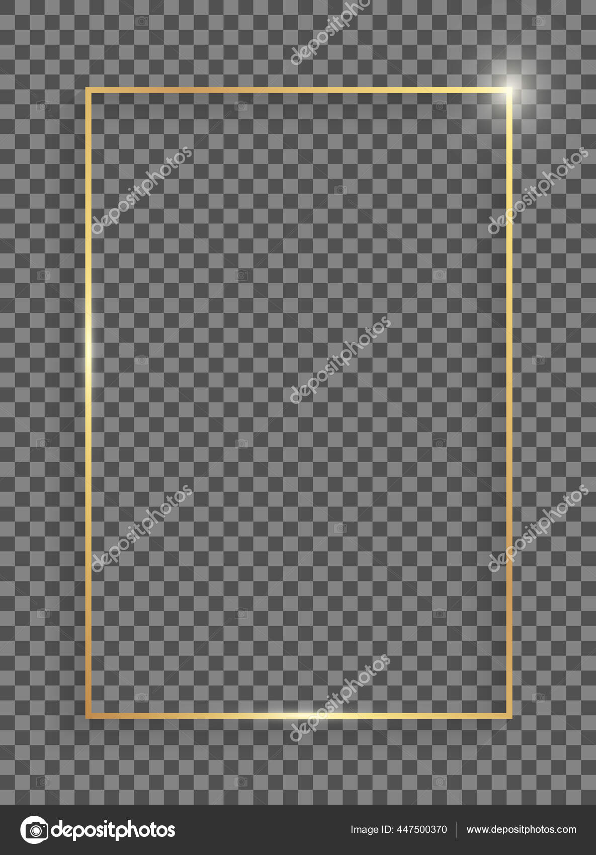 Golden Rectangle Frame Shadows Highlights Isolated Transparent ...