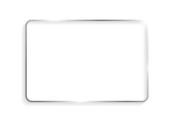 Silver Rectangle Frame Shadows Highlights Isolated White Background ...