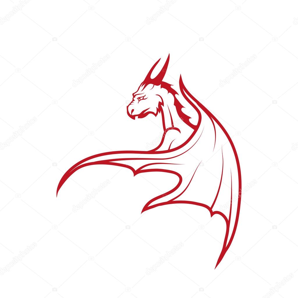 Red dragon logo Stock Vector Image by ©korniakovstock@gmail.com #113971832