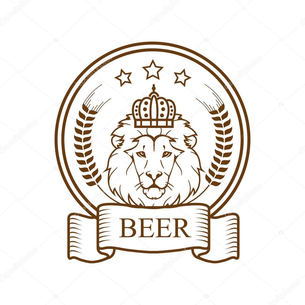 Lion logo for beer Stock Vector by ©korniakovstock@gmail.com 92800814