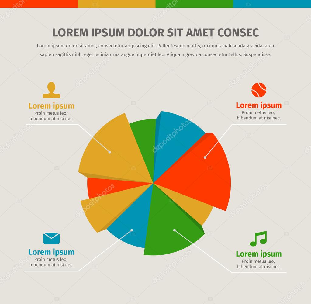 Modern infographics in a pie chart for web or print. Stock Vector by ...