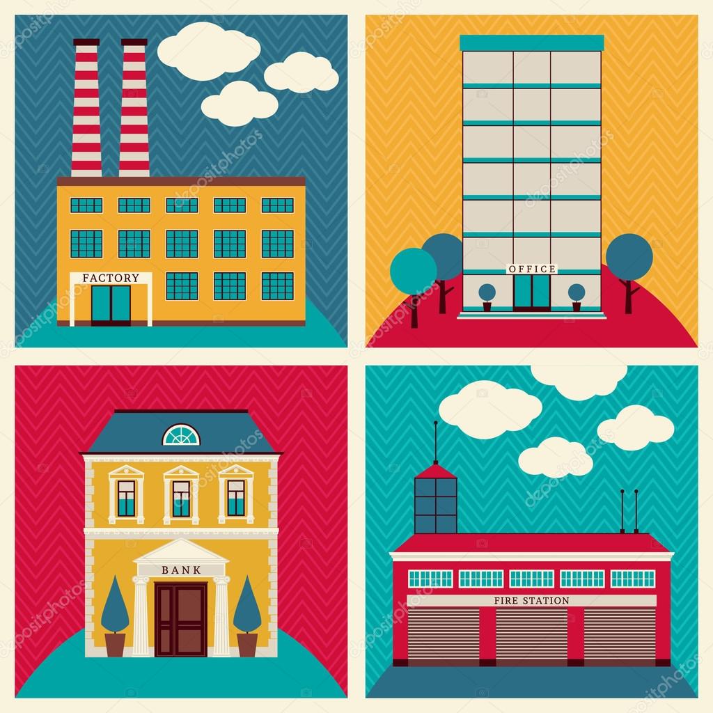 Buildings and elements. ⬇ Vector Image by © xenia_ok | Vector Stock ...