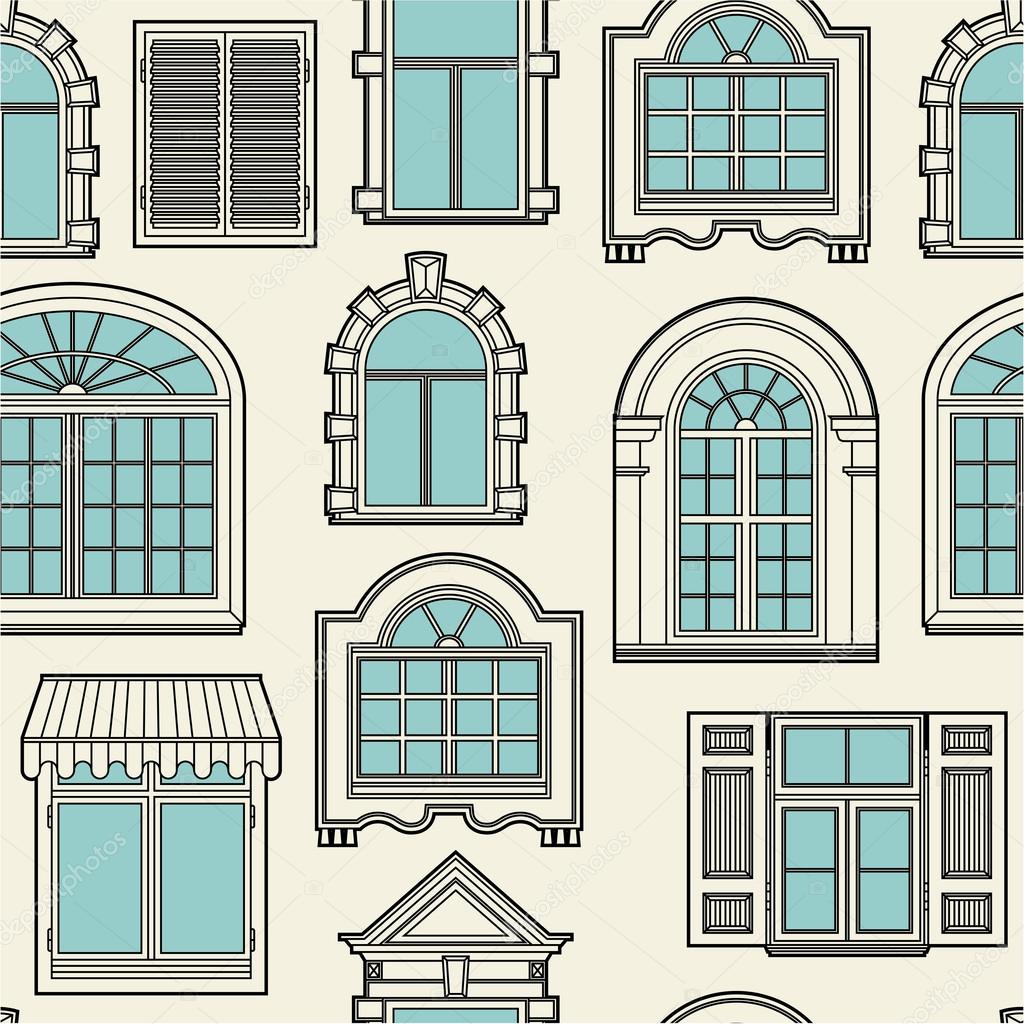 Pattern with vintage windows — Stock Vector © xenia_ok #88797476