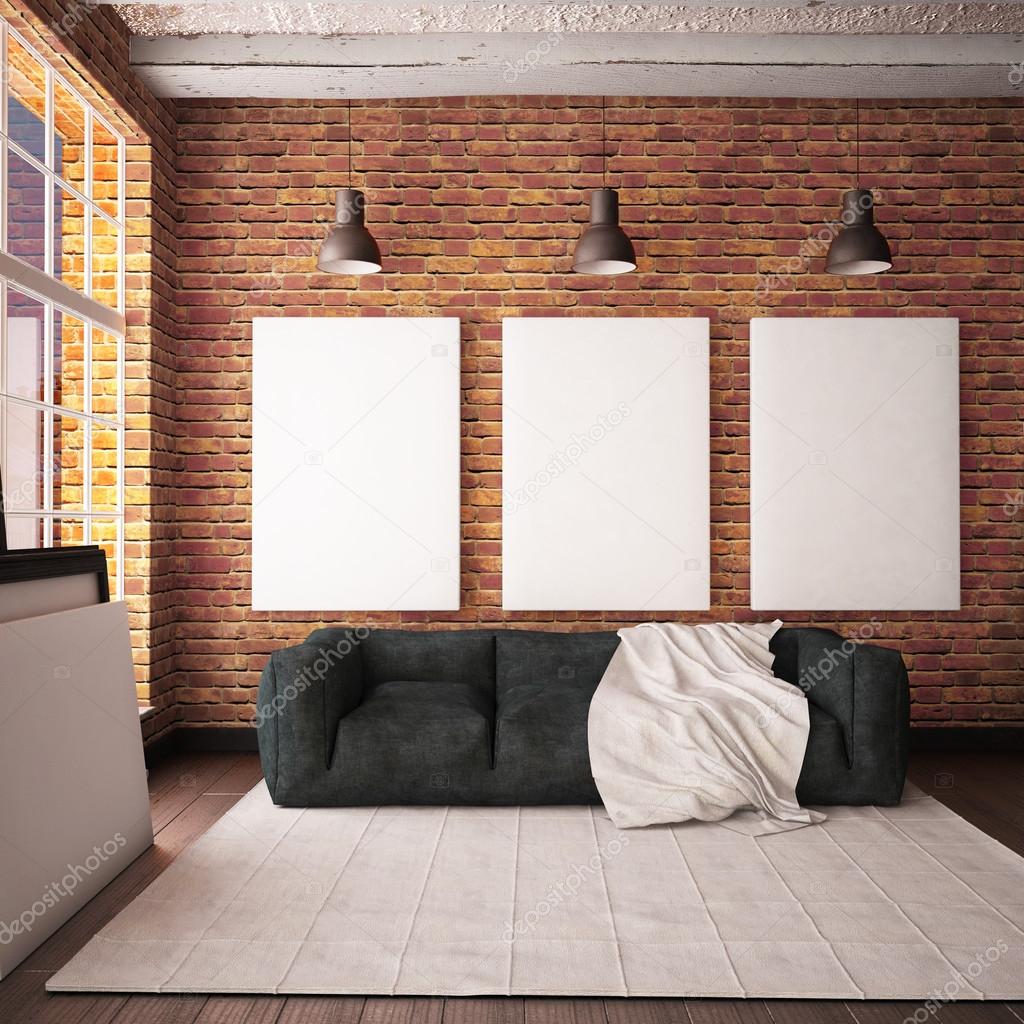 Interior with posters and paintings Stock Photo by ©FilL239 111616252