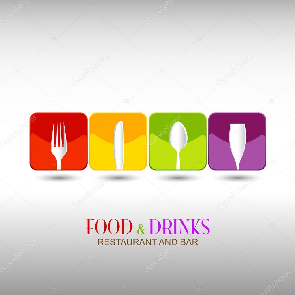 Restaurant logo with dishes — Stock Vector © Uncleraf #63421329