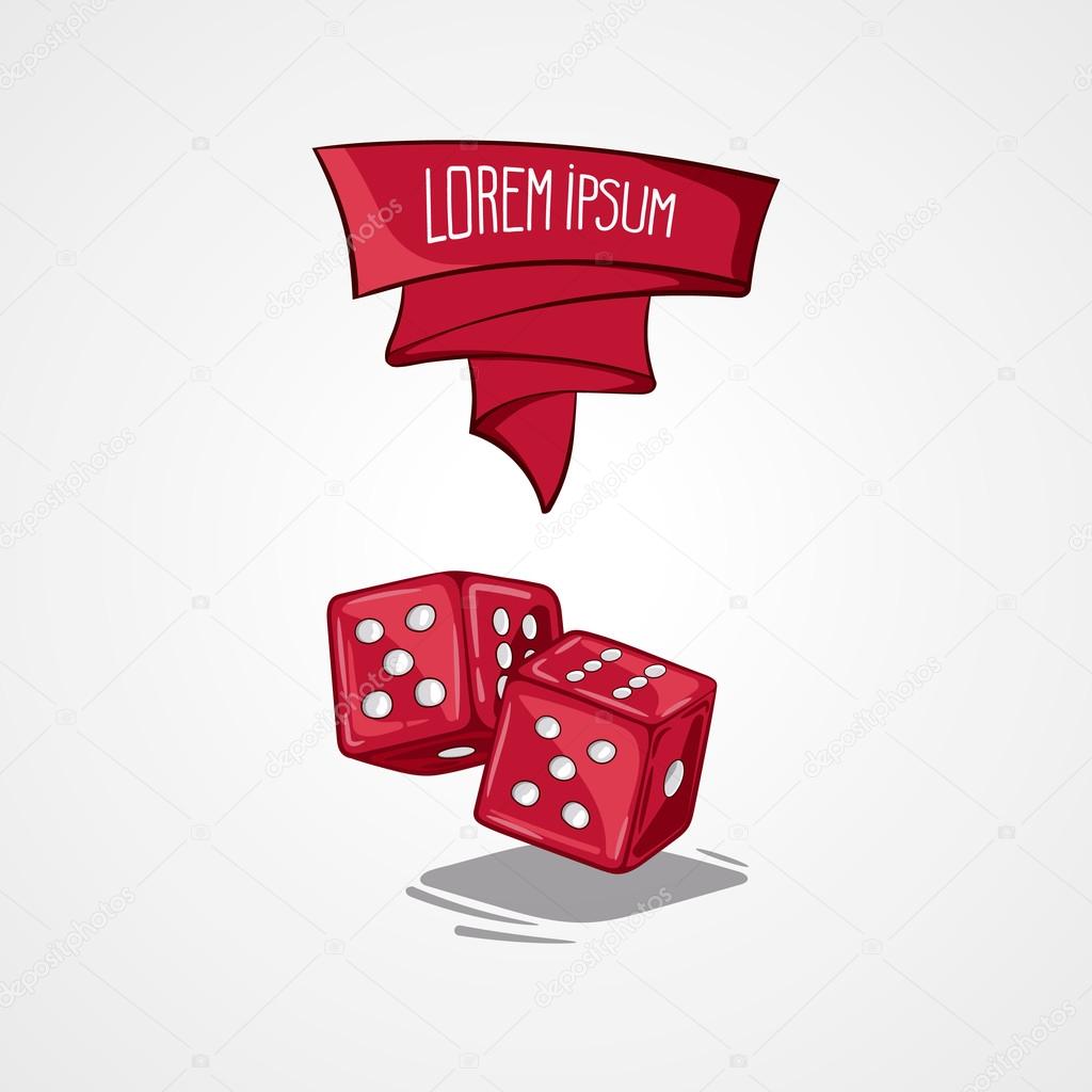 Vector illustration two dice. Symbol of gambling and luck. Game in ...