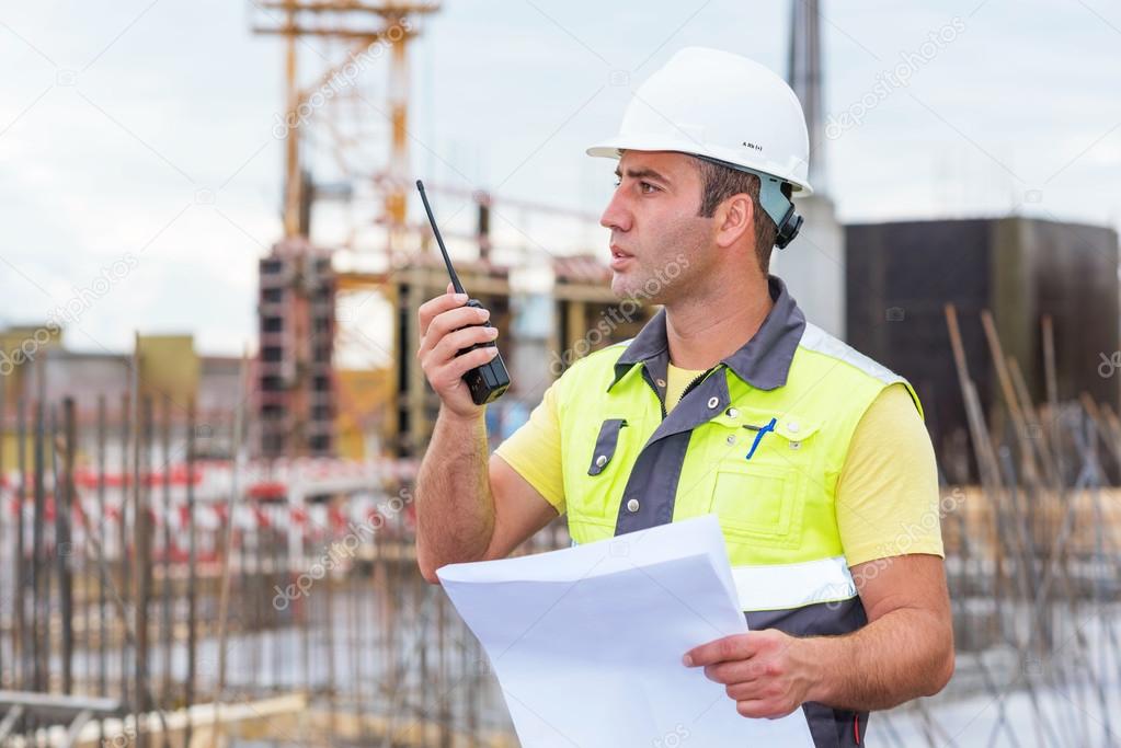 Civil Engineer At Construction Site — Stock Photo © ilkercelik #83859282