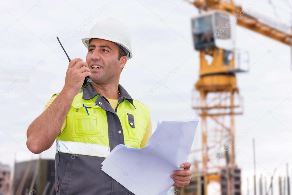 Civil Engineer At Construction Site — Stock Photo © ilkercelik #84796856