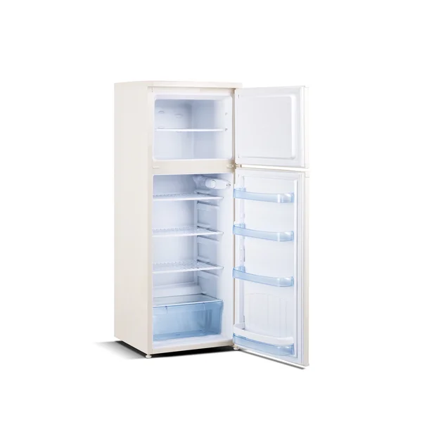 Beige refrigerator with open doors, isolated on white Stock Photo by ...