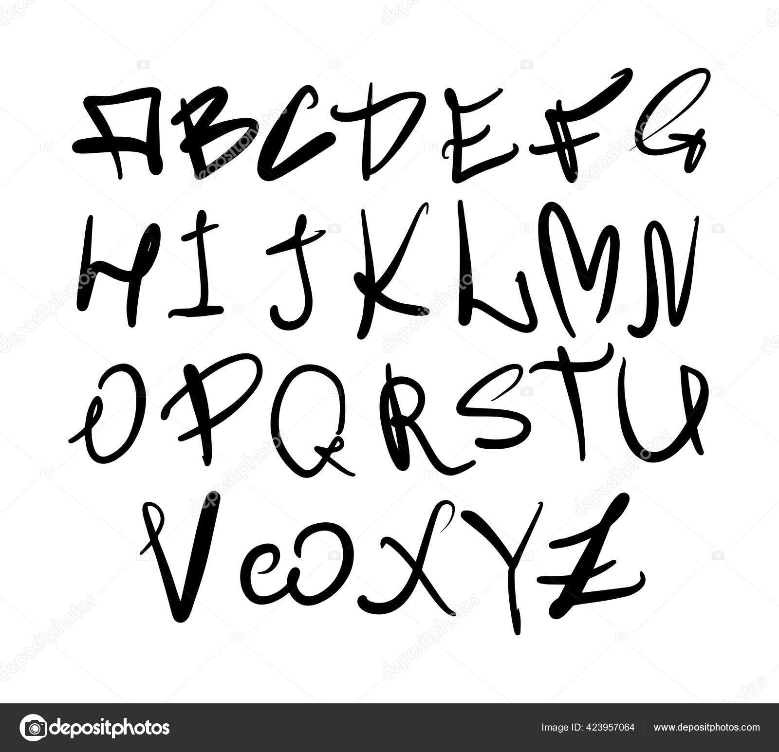 Alfabeto Vetor Ilustração Mão Letras Vetor de ©KirillTochenov 423957064