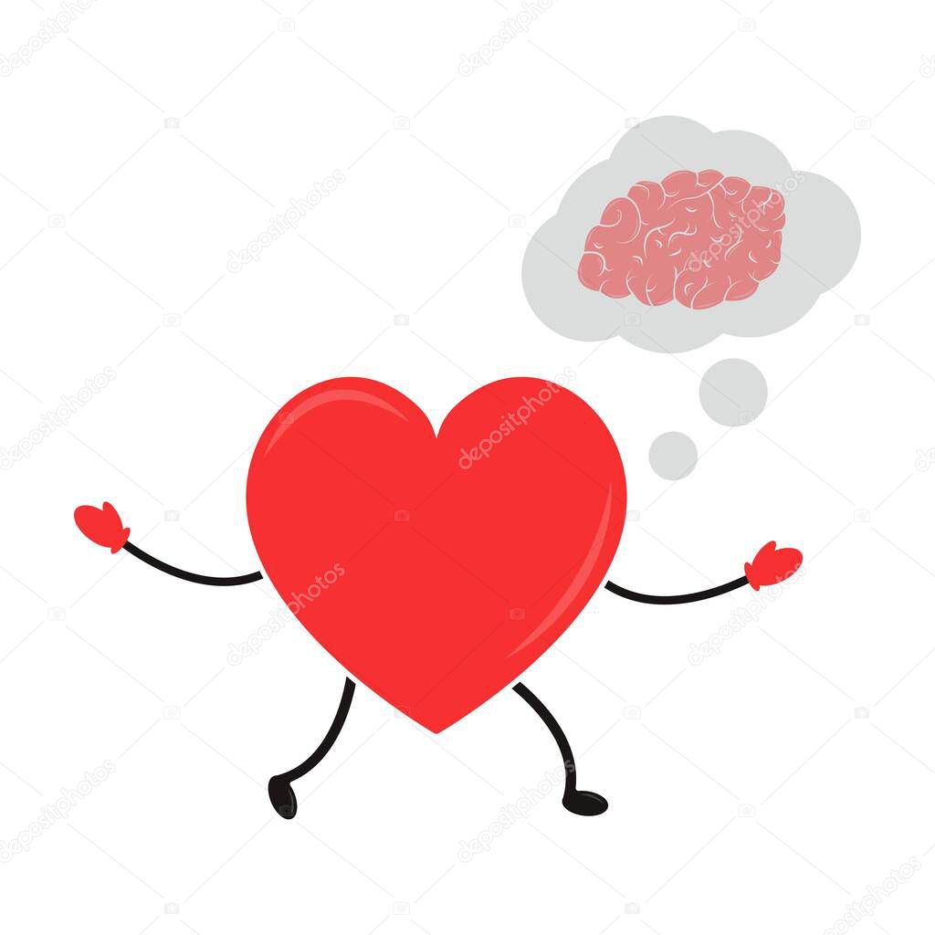 Cociente emocional e inteligencia. Corazón en estilo de dibujos ...