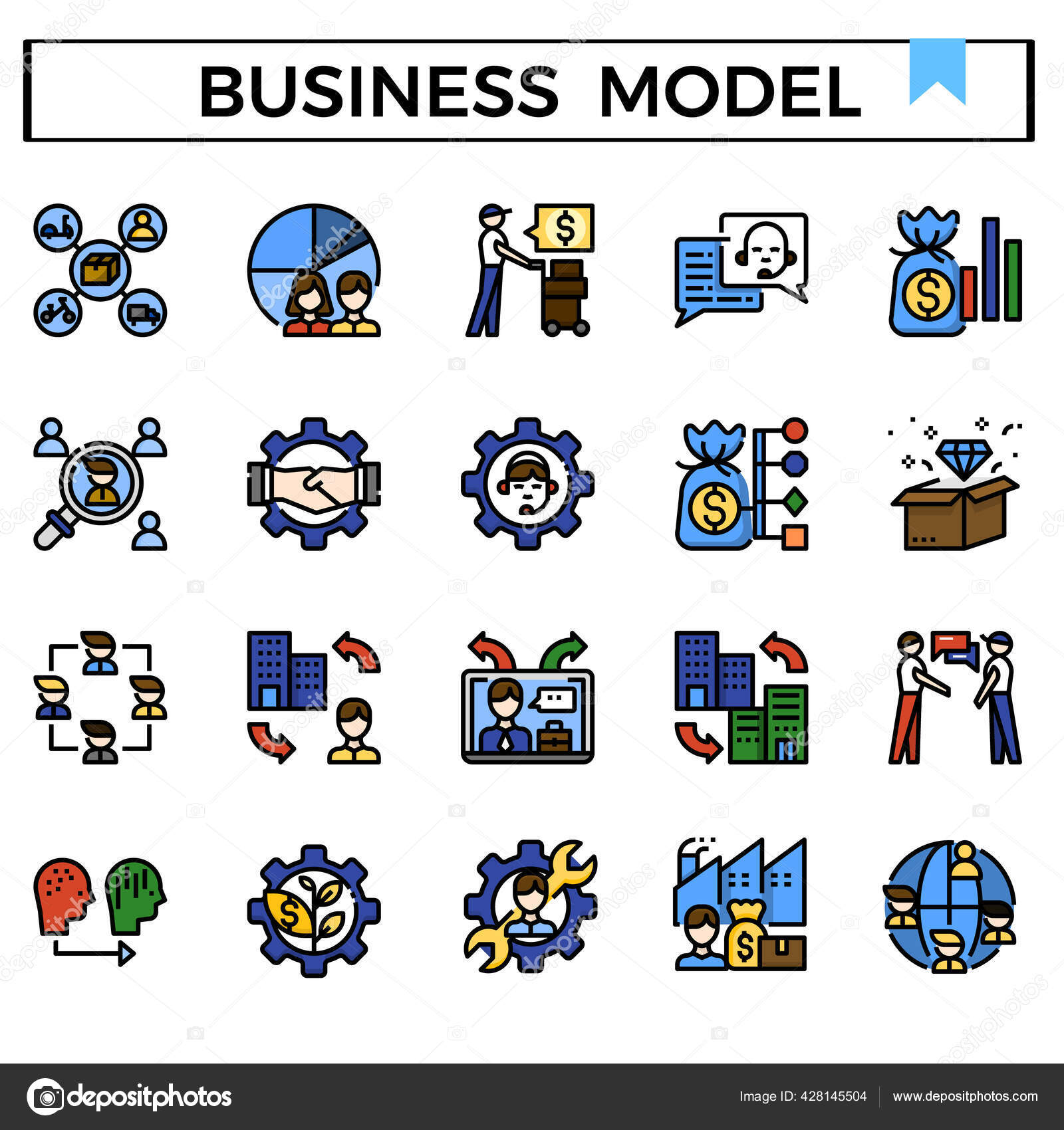 Business Model Canva Icon Set Stock Vector by ©d.promprasit@hotmail.com ...