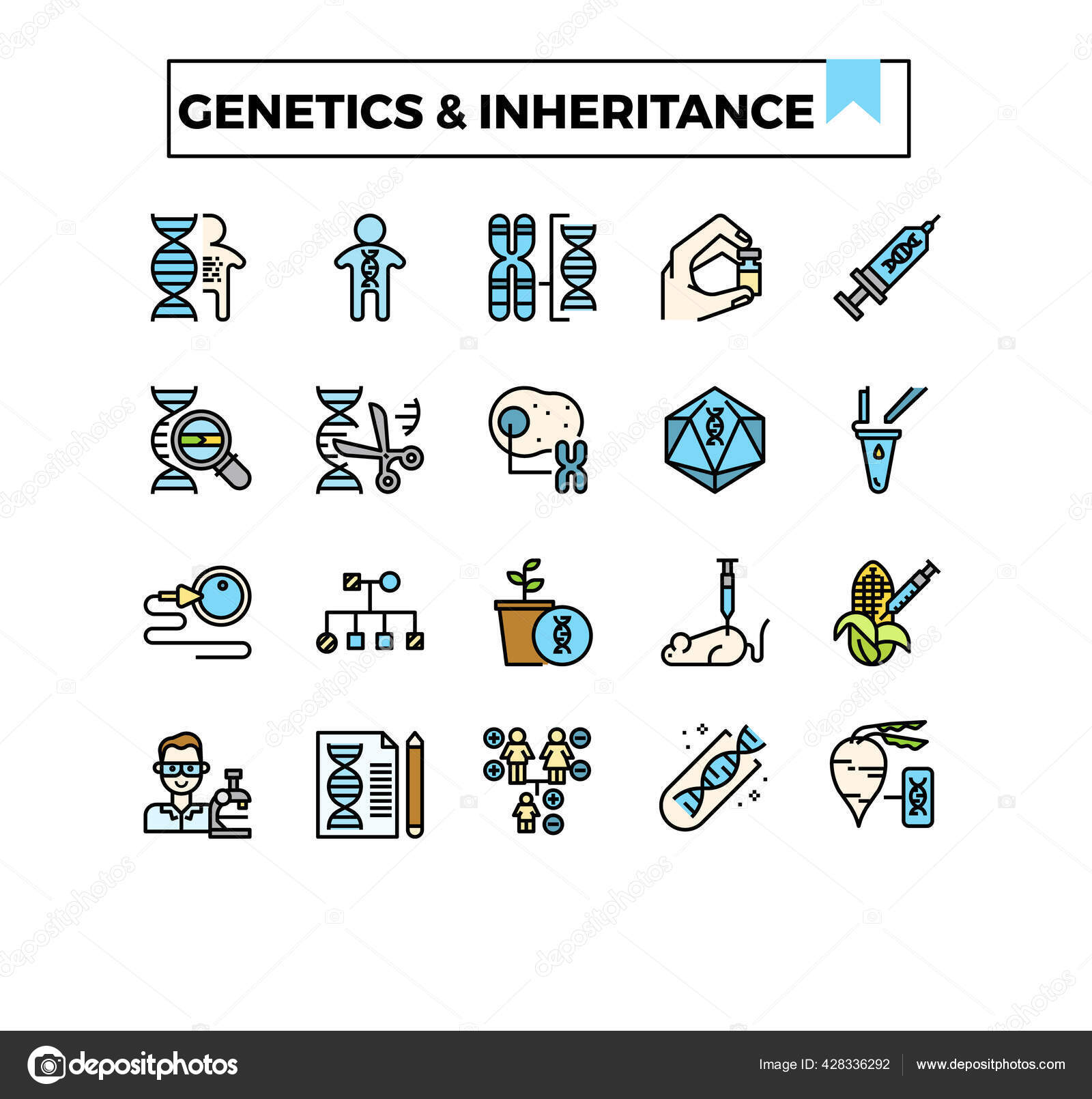 Genetics Inheritance Icon Set Stock Vector Image by ©d.promprasit ...