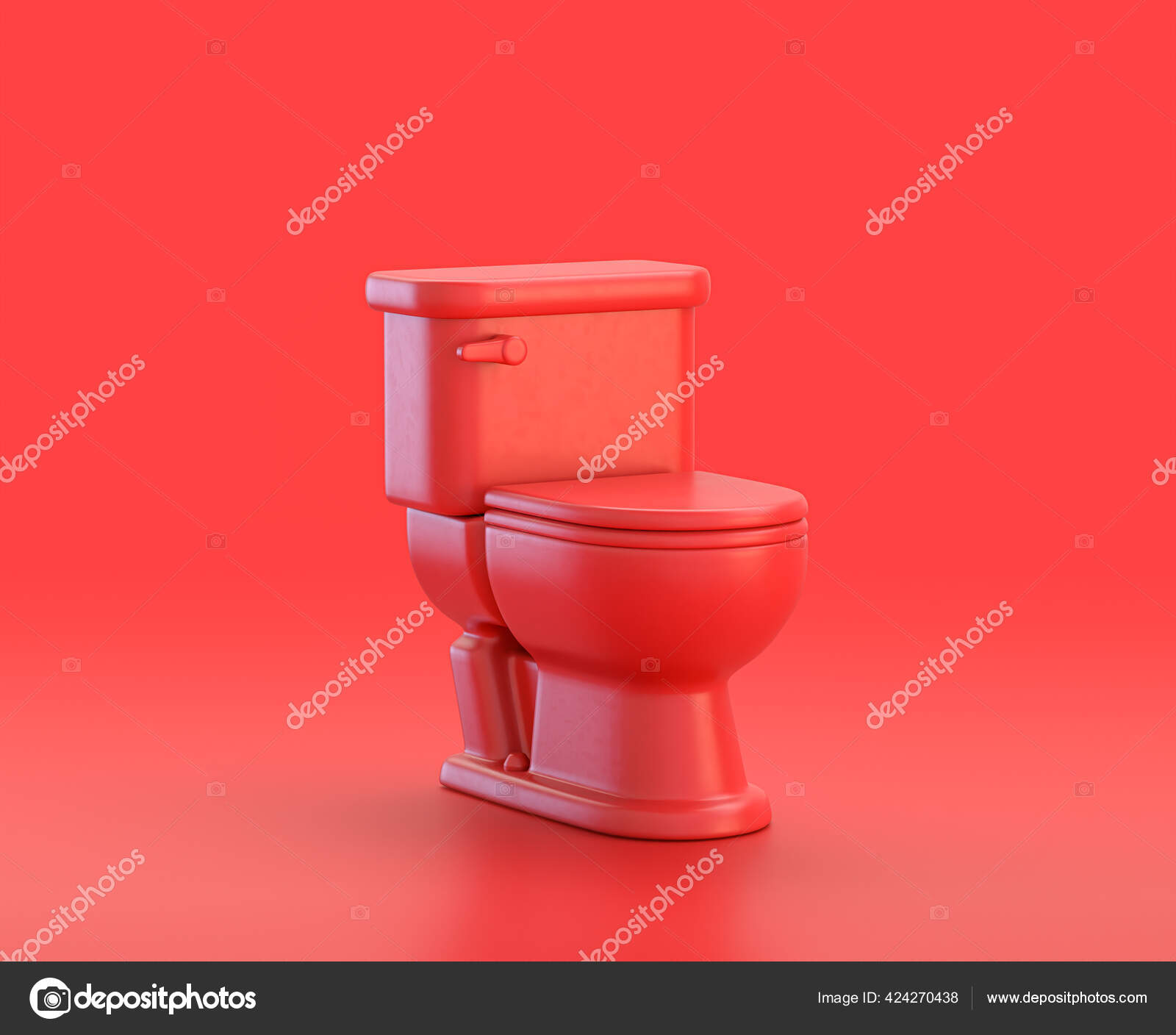 Monocromo Solo Color Rojo Icono Armario Inodoro Fondo Rojo Solo — Foto ...