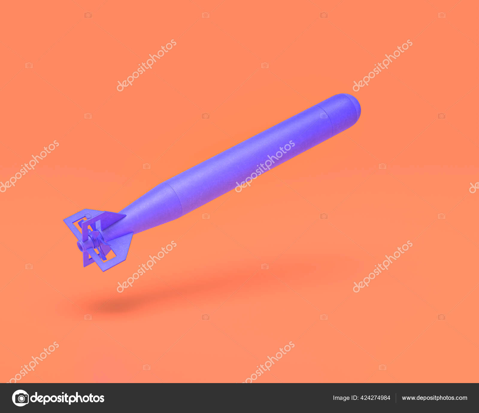 Plastic Weapon Series Torpedo Rocket Indigo Blue Arm Pinkish Background ...