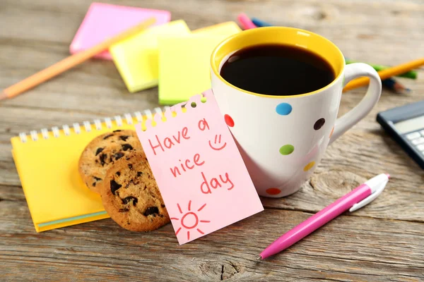 Have a nice day note with coffee — Stock Photo © 5seconds #100171376