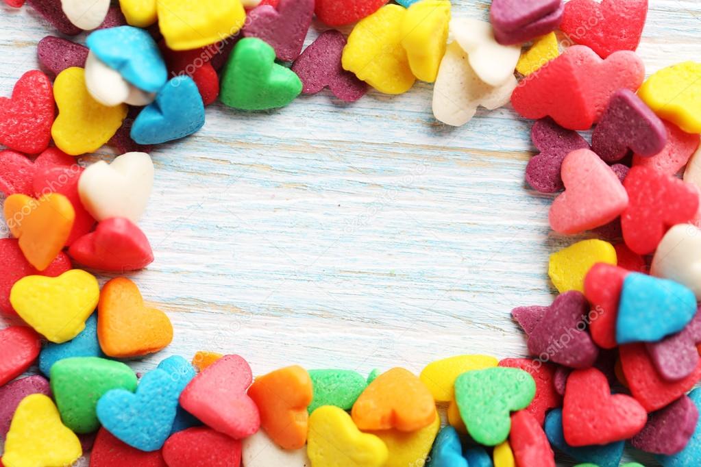 Colorful candy hearts Stock Photo by ©5seconds 104955874