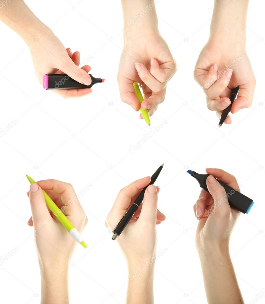 Female hands with pens and markers — Stock Photo © 5seconds #117177236