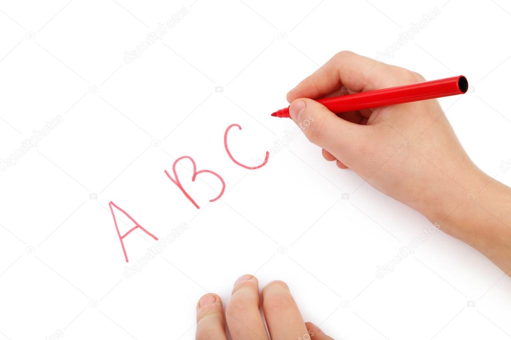 Childs hands writing letters Stock Photo by ©5seconds 68233391