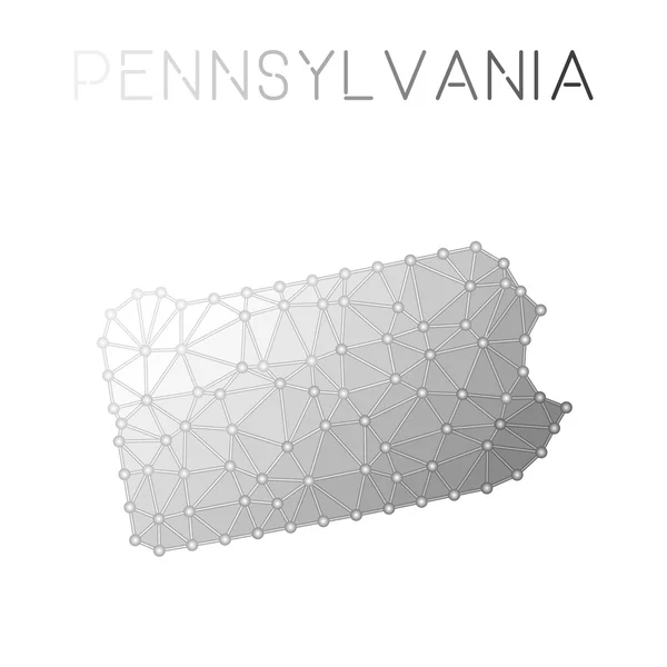 Pennsylvania map Us state poster with regions Shape of Pennsylvania ...