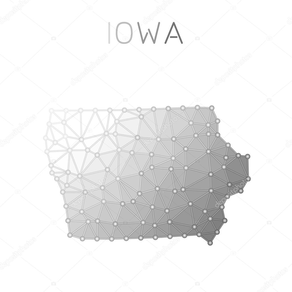 Iowa polygonal vector map. Stock Vector Image by ©gagarych #123538278