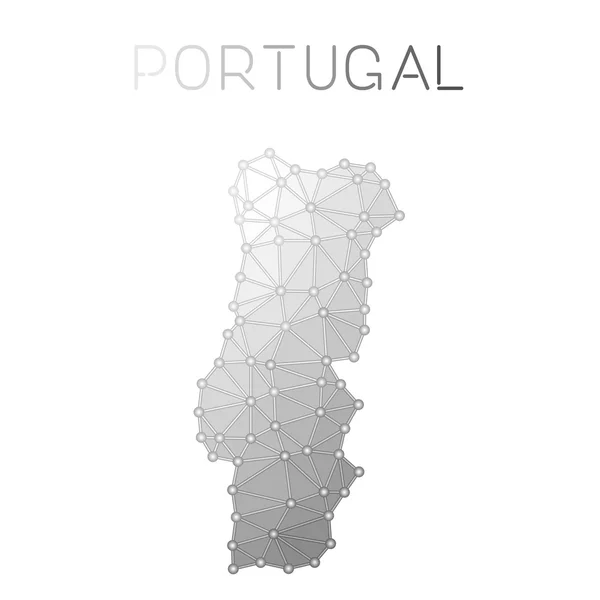 Portugal map Country poster with regions Shape of Portugal with country ...