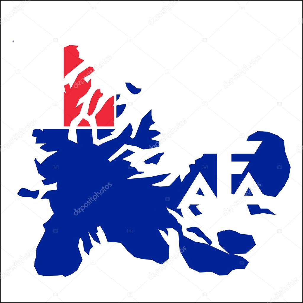 French Southern Territories high resolution map with national flag ...